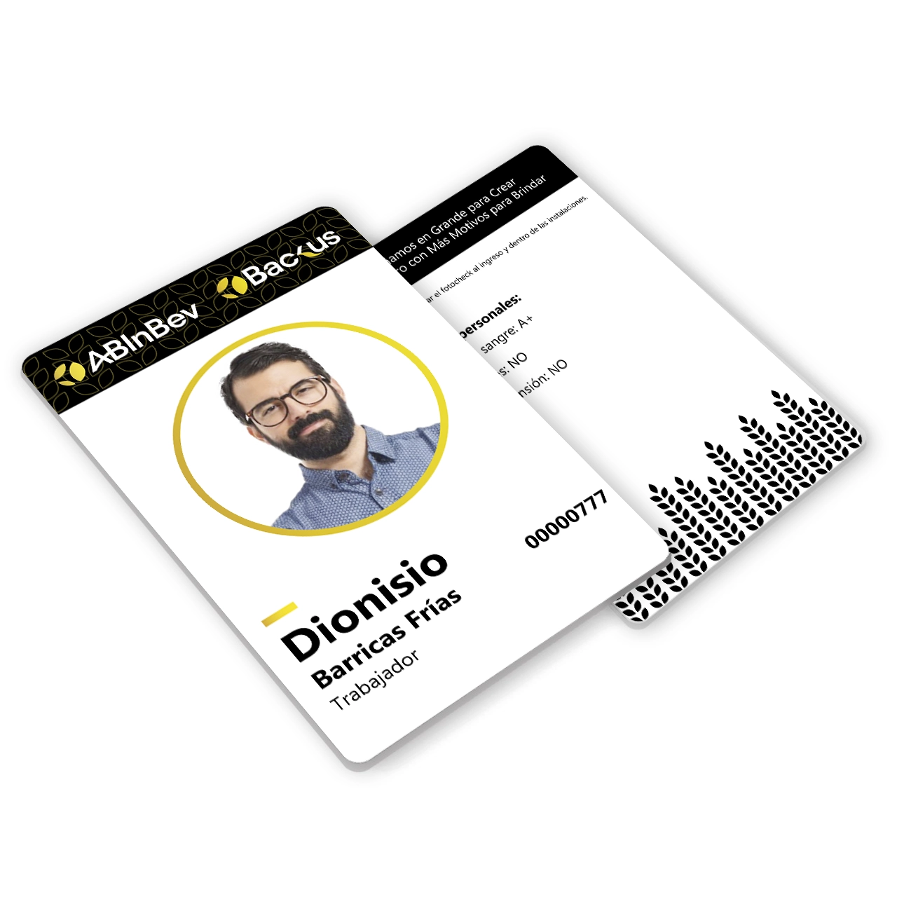 FOTOCHECK EN PVC FULL COLOR EN EL FRENTE Y TEXTO NEGRO EN EL REVERSO | Expertise Studio